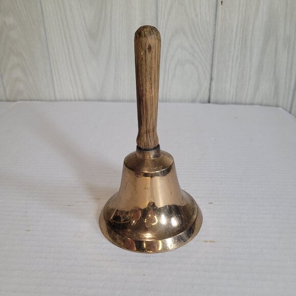 Unbranded | Accents | Vintage Large Heavy Brass Handheld School Bell ...